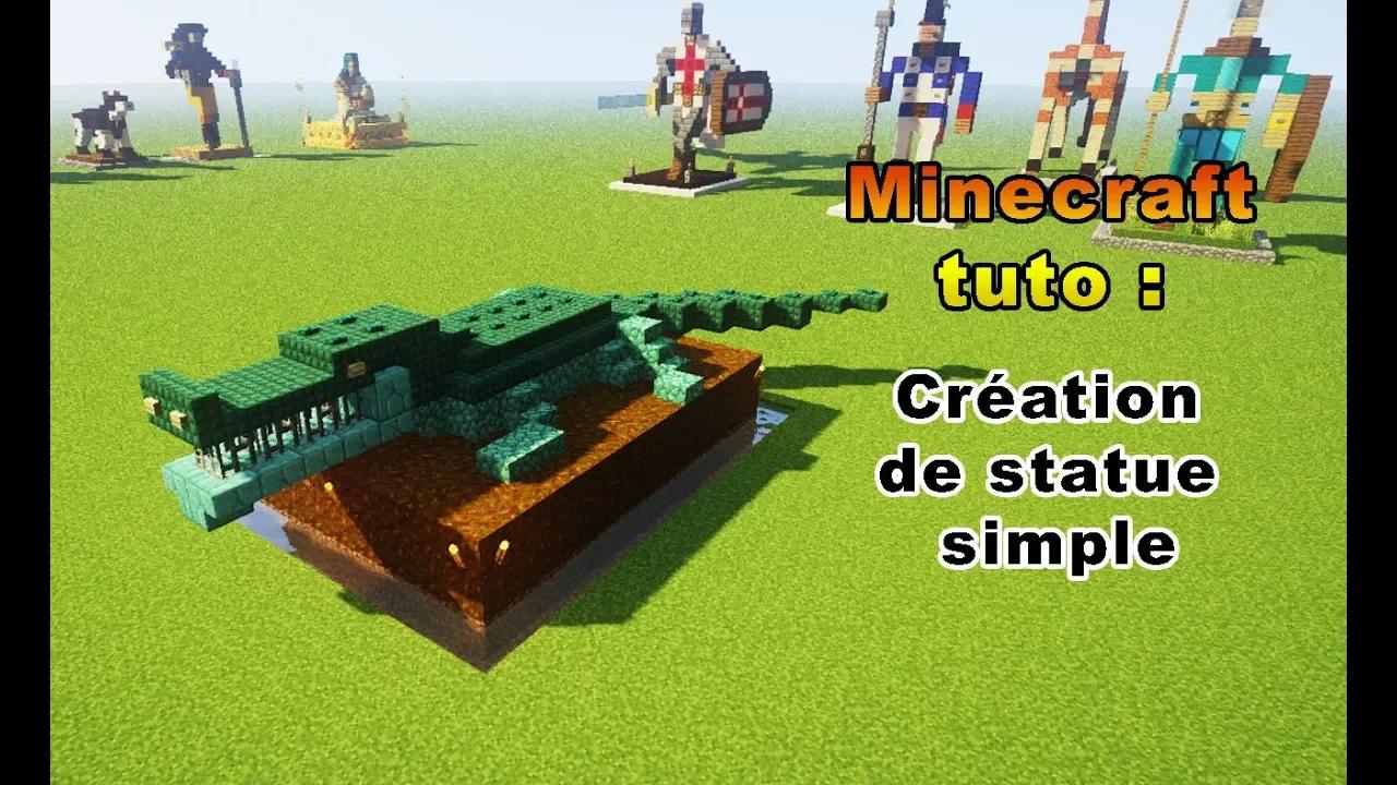 Minecraft Tuto - statue simple du Crocodile.