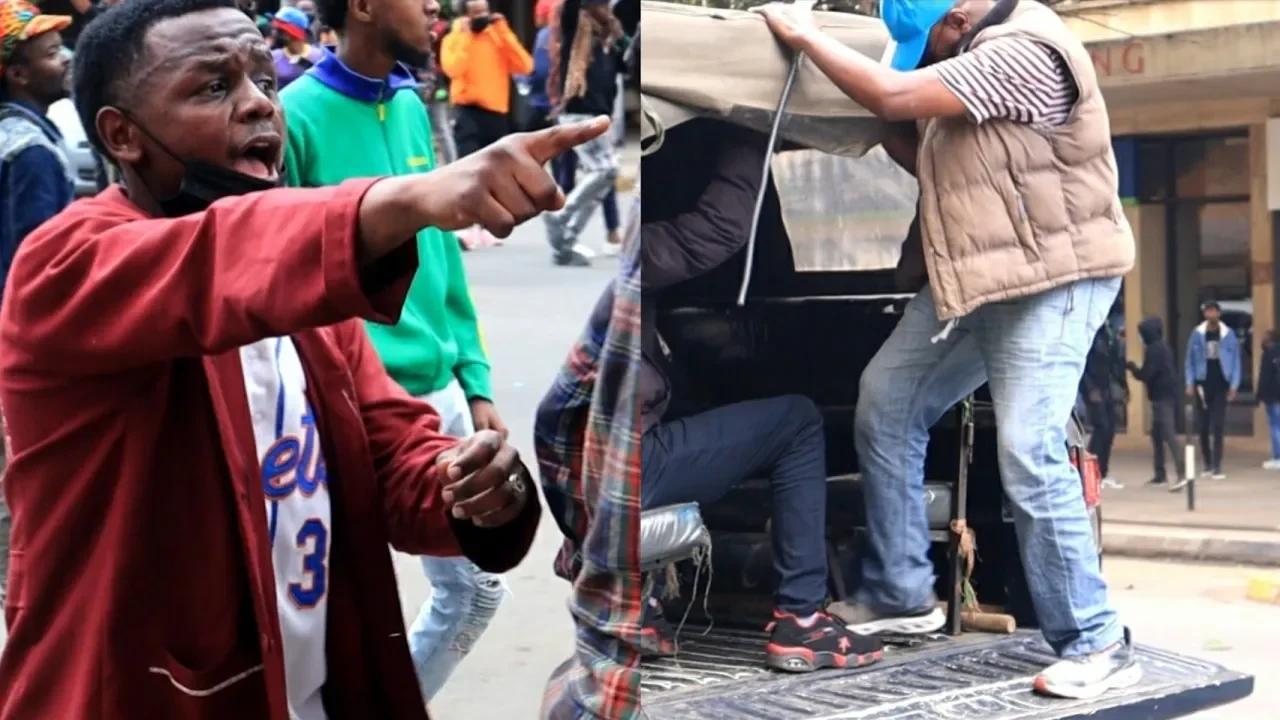 DRAMA : Angry Kenyans CHASE the police during Thursday demonstration ...