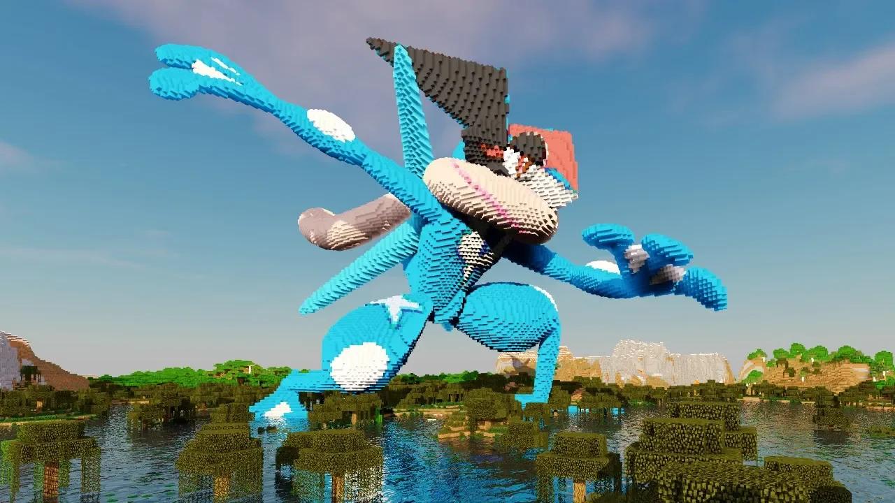 Minecraft Timelapse, Ash-Greninja Build Schematic - Pokemon