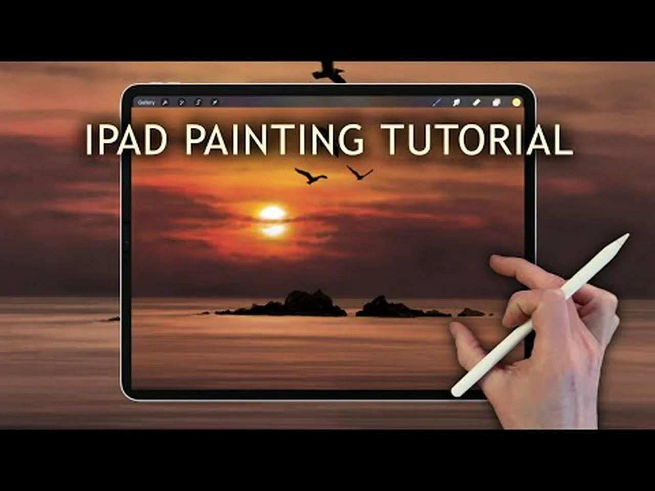 IPAD PAINTING TUTORIAL - Dramatic Island Sunset in Procreate