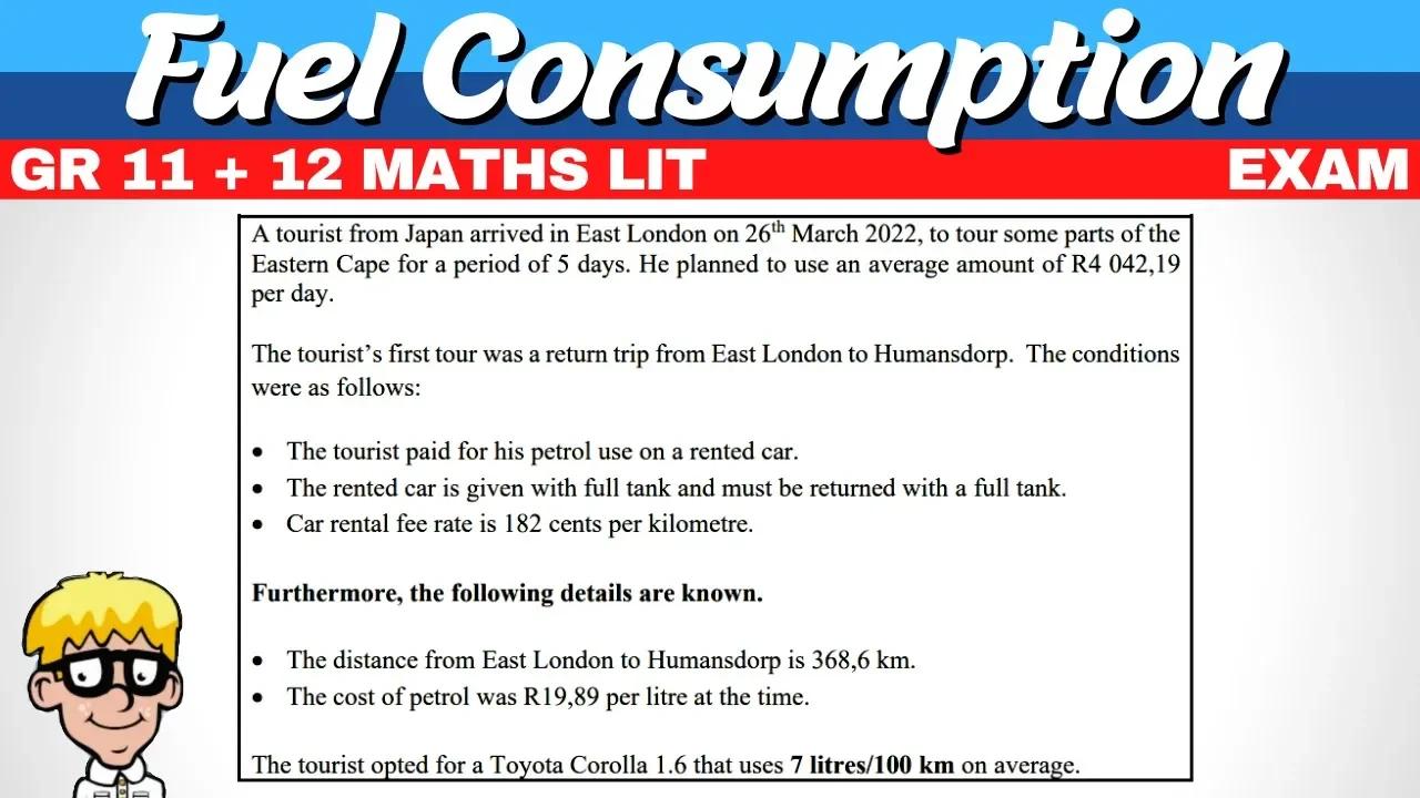 Fuel Consumption Maths Lit | Exam Questions | Gr 12 | Gr 11