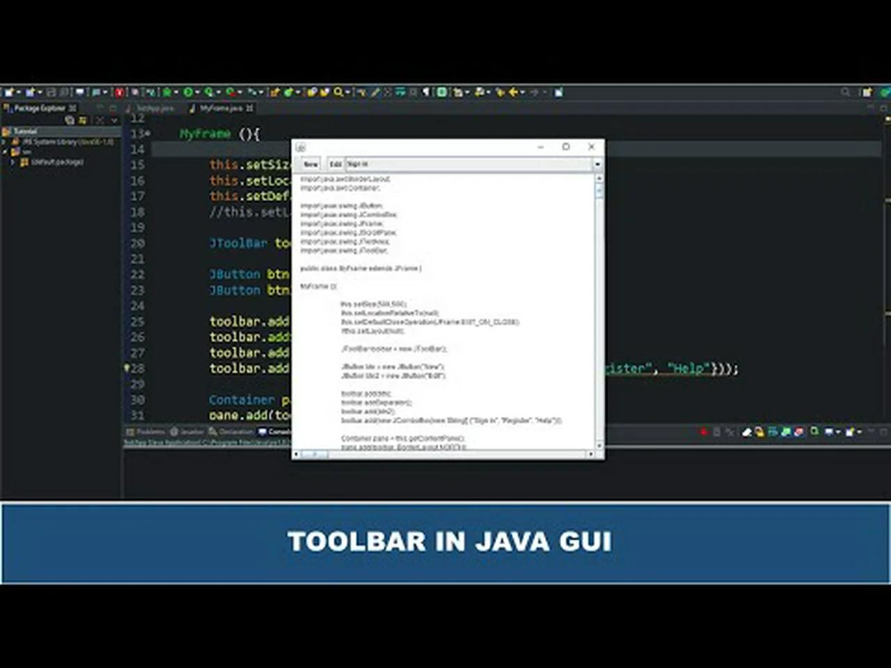 Java GUI Tutorial #60 - Create A ToolBar Using JToolBar Class In Java ...