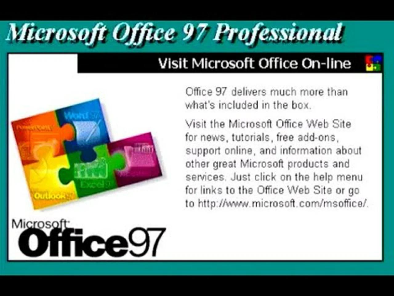Install and explore Microsoft Office 97 Professional (1997)