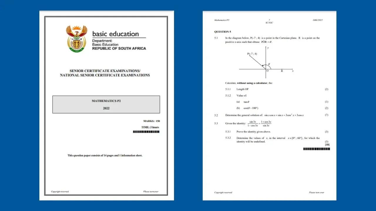 Trigonometry Grade 12 May/June 2022 Exam Question