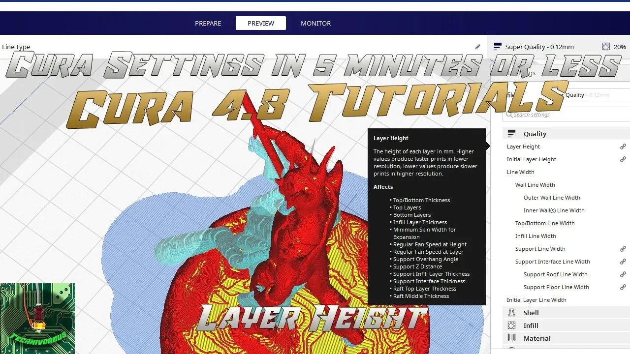 Cura 4.8 Tutorials - Quality Settings - Layer Height