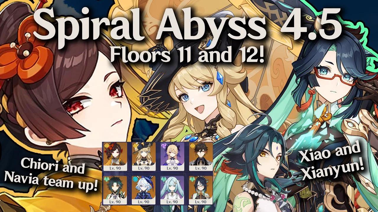 Genshin Impact - Chiori and Navia do Spiral Abyss 4.5! Xiao and Xianjun ...