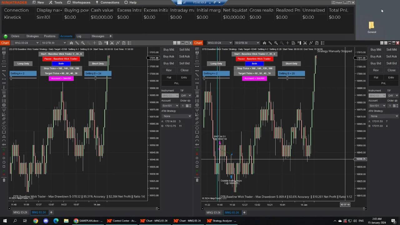 NinjaTrader 8 Tools - DTB Traders Game Plan for Week Ahead (16-19 Jan)