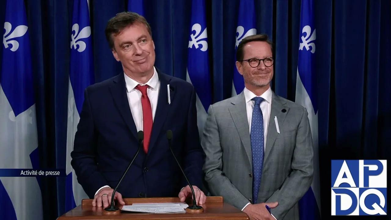 26 nov 2024 - Point de presse du PLQ avec Tanguay et Beauchemin