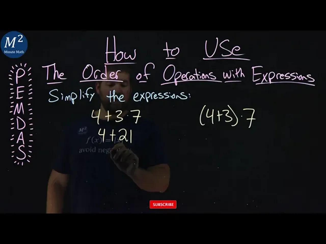 How to Use the Order of Operations with Expressions | Two Examples ...