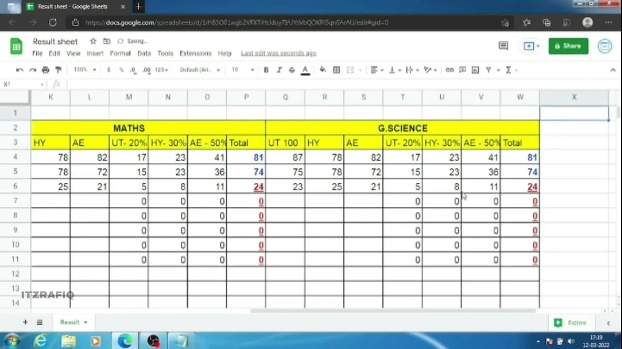 How to create a fully automated result sheet in Google Sheet