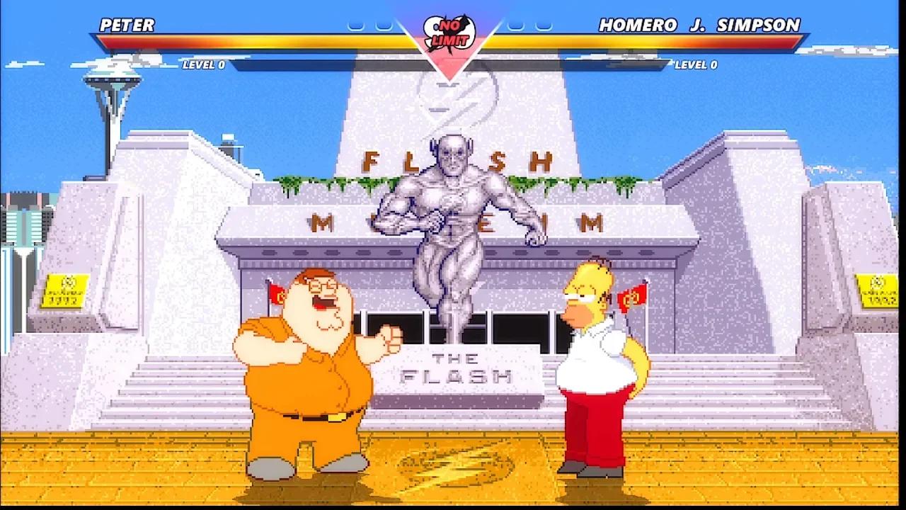 PETER VS HOMER SIMPSON LUTA ÉPICA INSANA DE MUGEN!