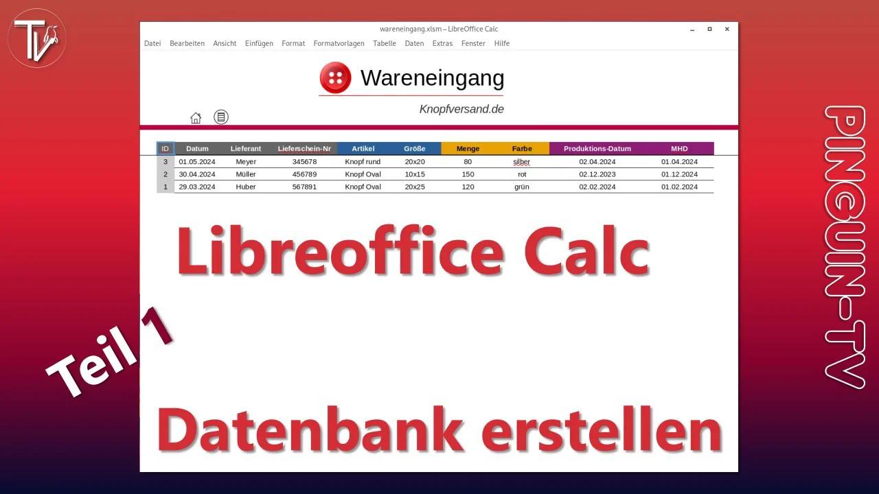 Libreoffice Calc Datenbank erstellen #linux #libreoffice