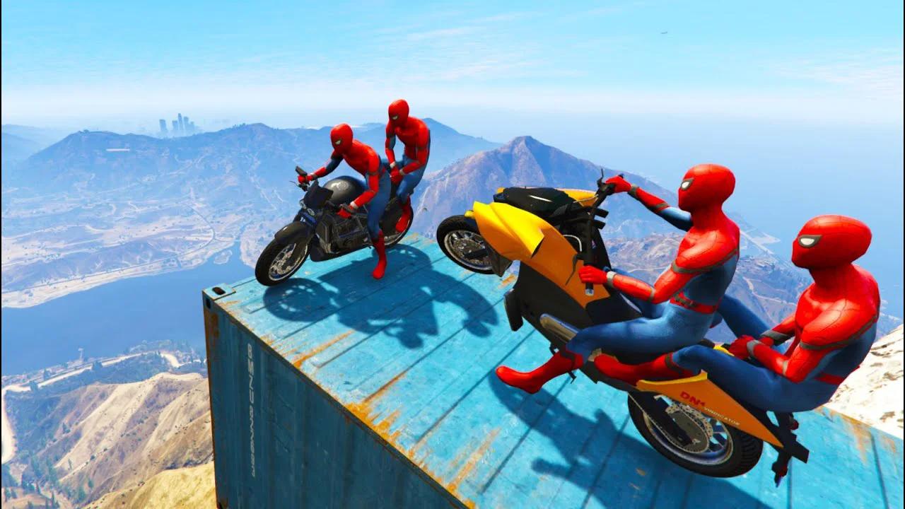 GTA 5 Crazy Motorcycle Ragdolls SPIDERMAN Jumps/Fails Insane (Euphoria ...