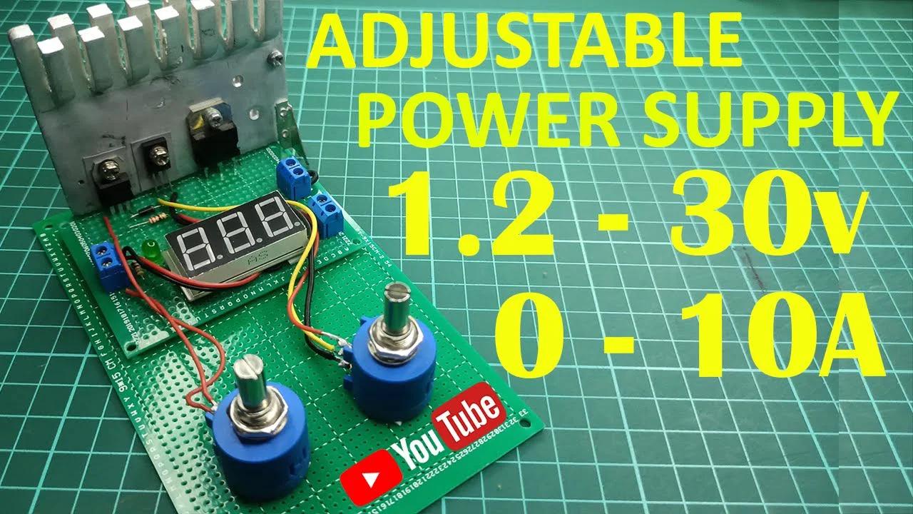 How to make 0-30v 0-10A variable power supply Adjustable voltage and current | LM317 | DIY Homemade