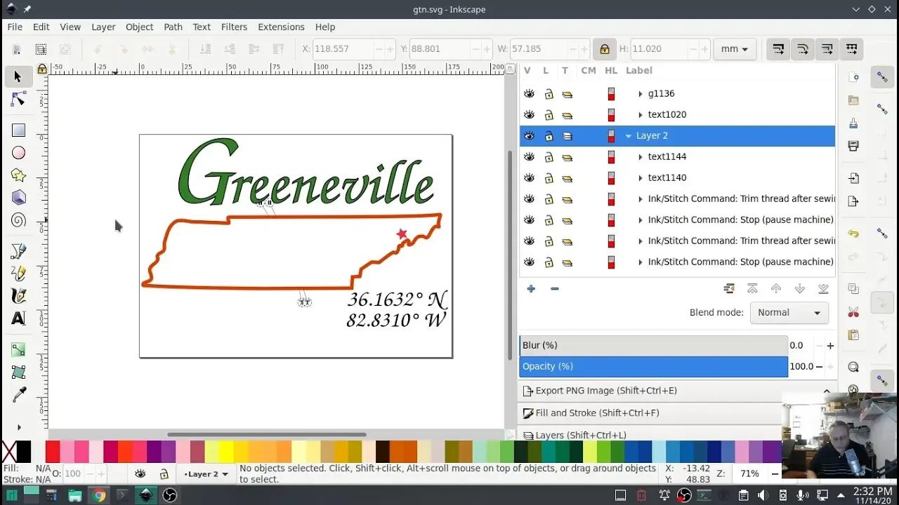 Inkscape Inkstitch outline hand tracing and creating an applique