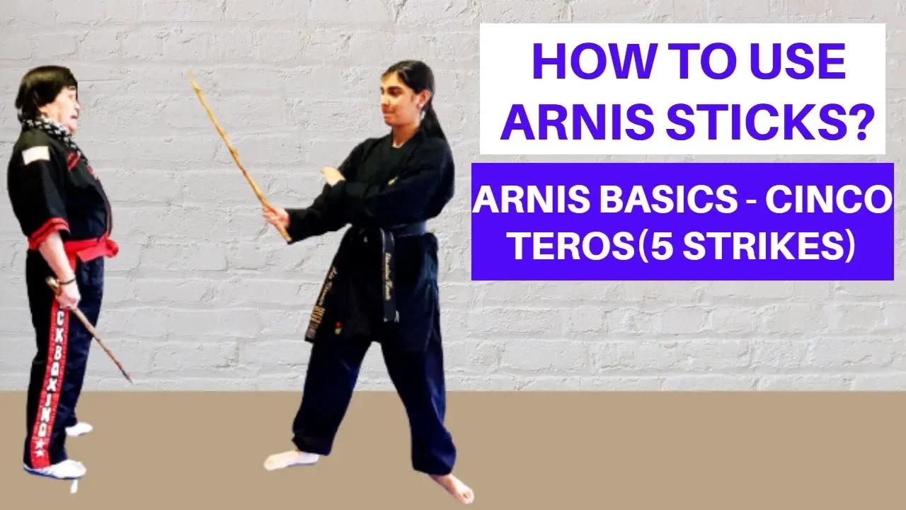 How To Use Arnis Sticks? Arnis Basics - Cinco Teros (5 Strikes)