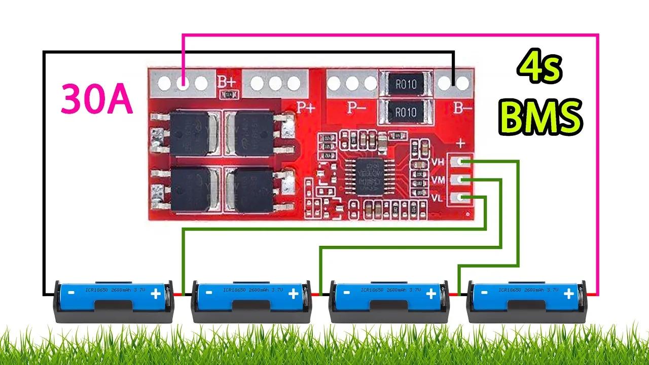 4S 30A Li-ion Lithium Battery Protecting Module 4S BMS || 4s BMS Connection 18650 Charger
