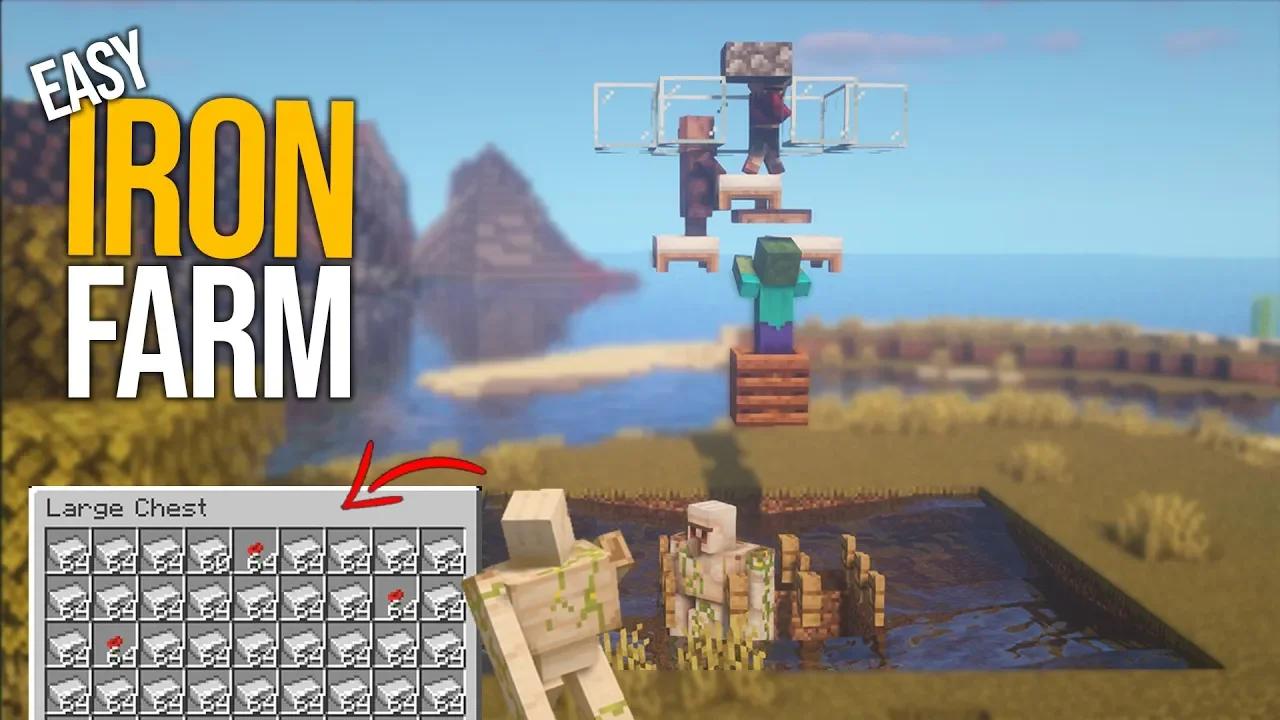 Minecraft Simple IRON FARM - Over 6 Stacks per hour! | Java tutorial