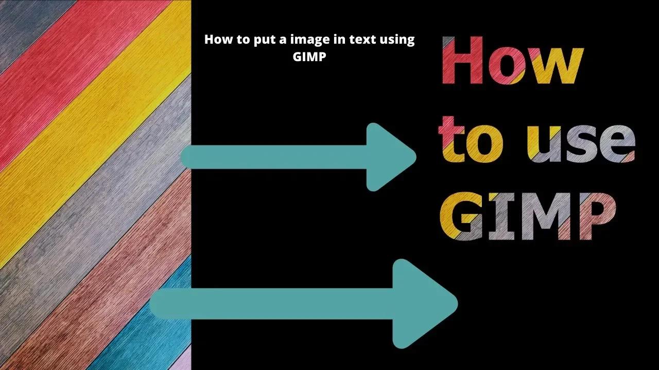 How to put a image in text using GIMP