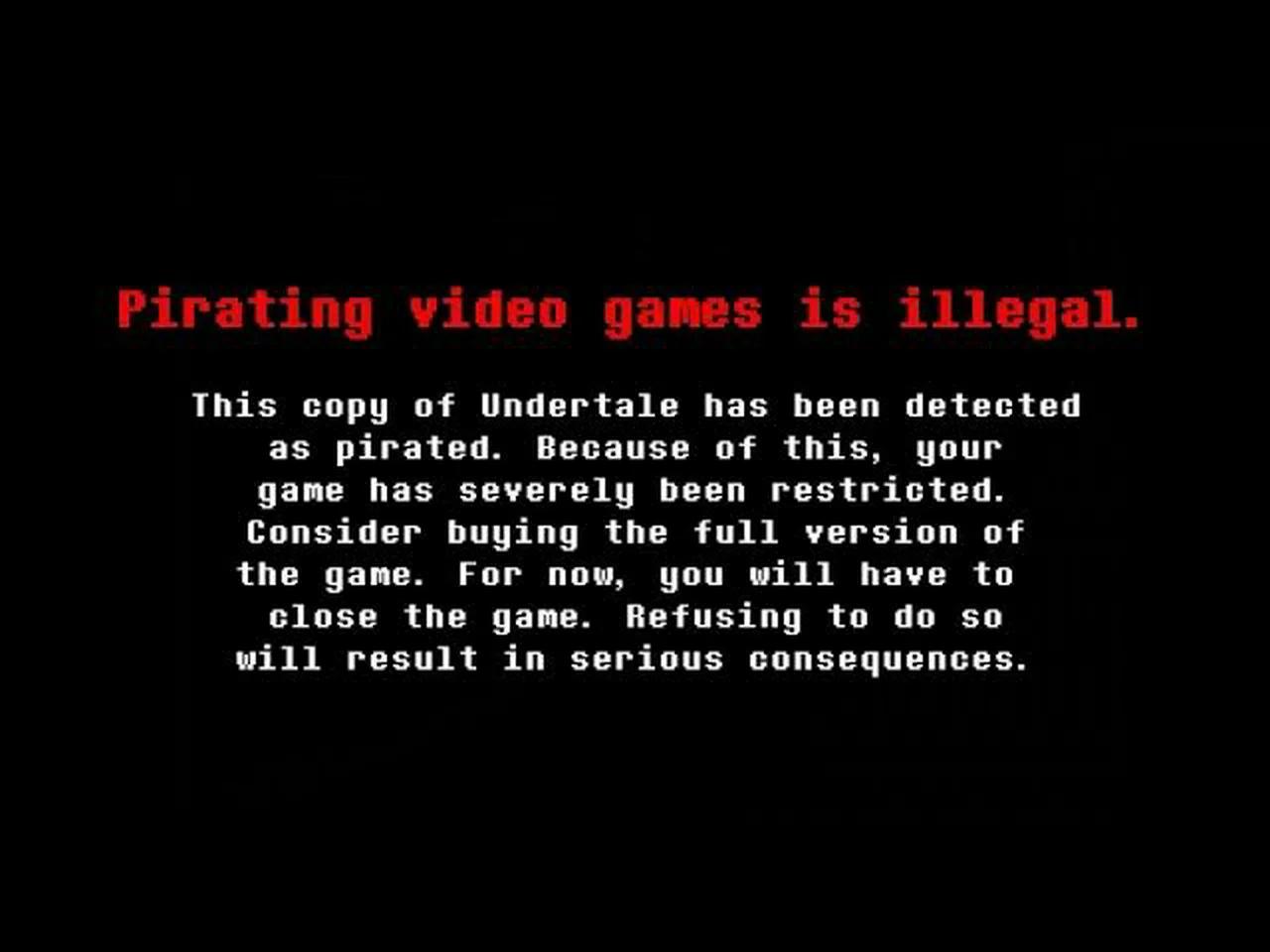 Undertale Anti Piracy Screen