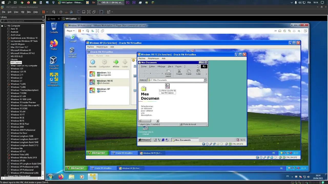Windows 98 dans Windows XP dans Windows XP dans Windows 7 dans Windows ...