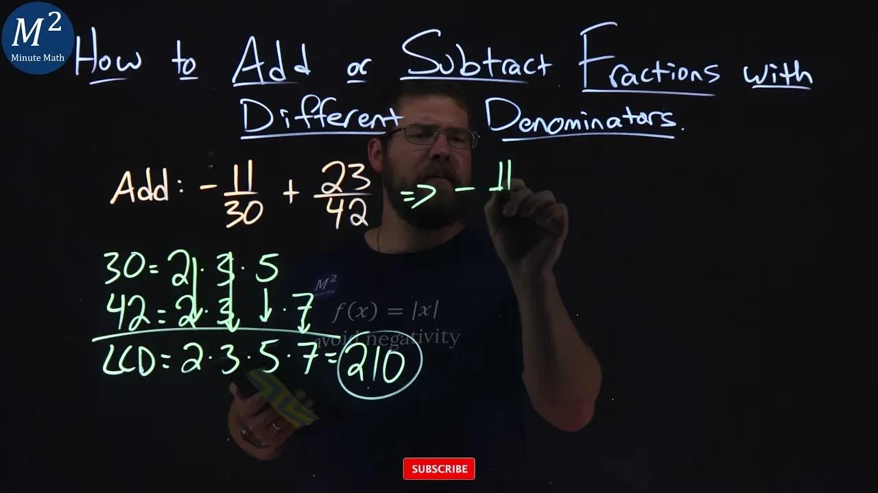 How to Add or Subtract Fractions with Different Denominators | -11/30 ...