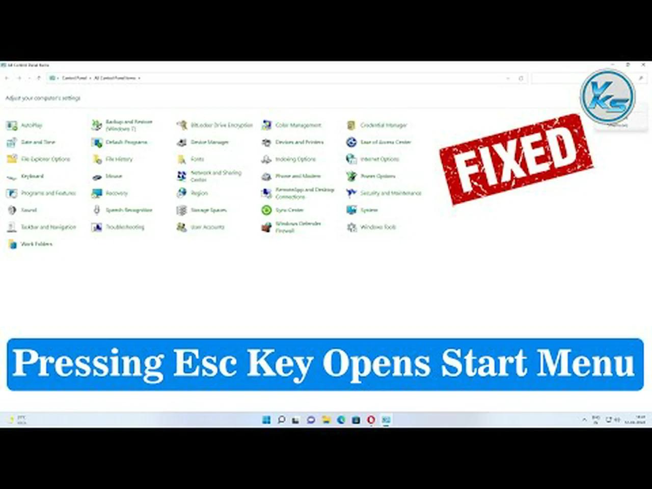 How To Fix Pressing Esc Key Opens Start Menu in Windows 11/10
