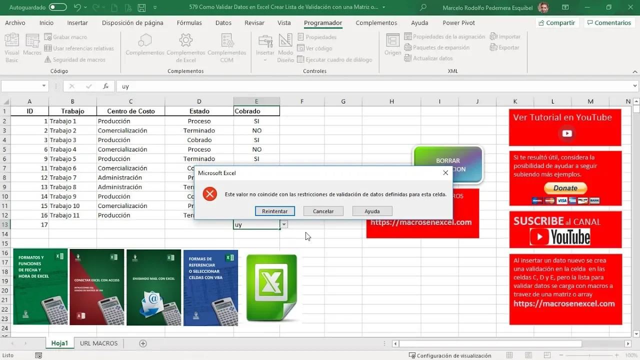579 Como Validar Datos En Excel Crear Lista De Validación Con Una