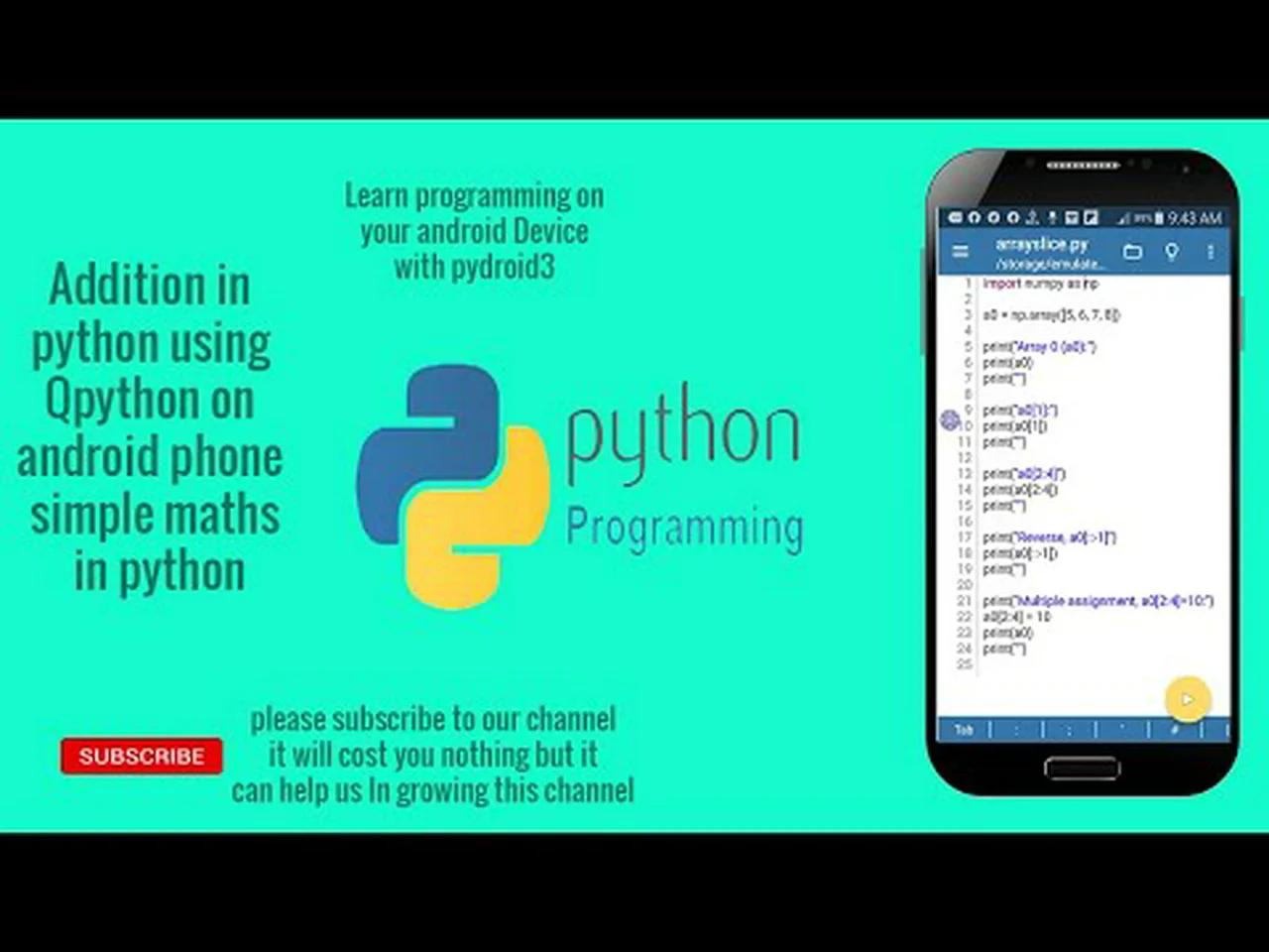 How To Use Addition In Python Using Qpython On Android Phone Simple