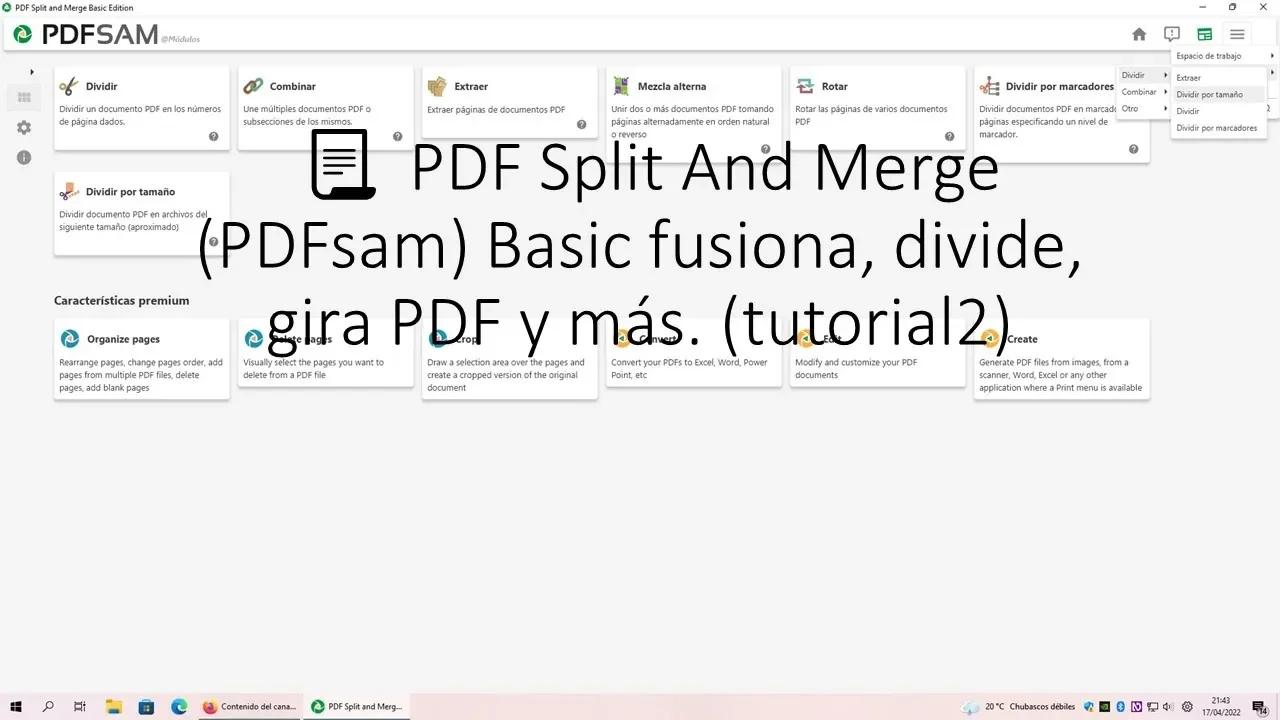 📃 PDF Split And Merge (PDFsam) Basic fusiona, divide, gira PDF, Tutorial 2.