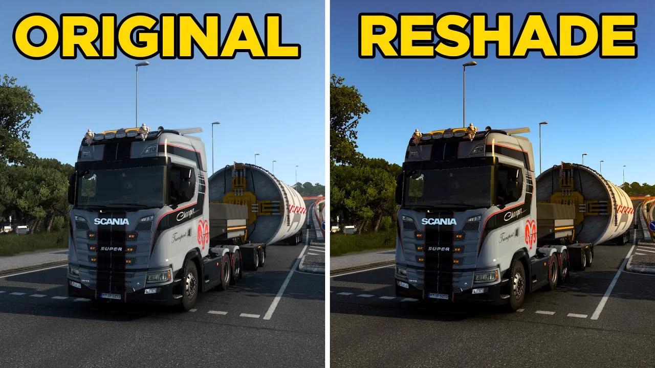 ETS2 Reshade vs No Reshade
