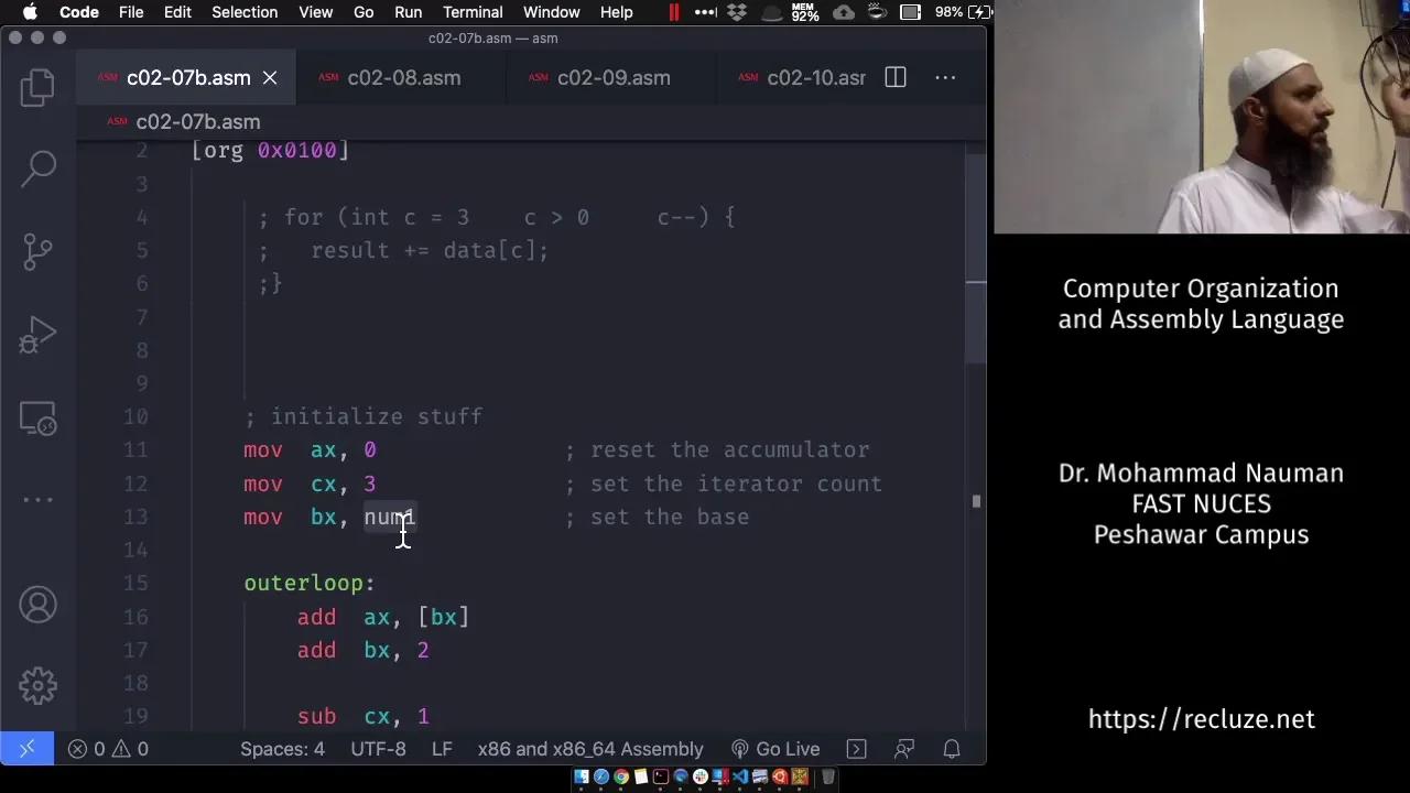 Computer Organization and Assembly Language 07 - More Addressing, CMP ...