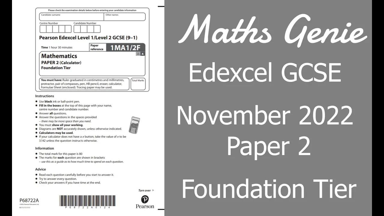 Edexcel Foundation Paper 2 November 2022 Exam Walkthrough