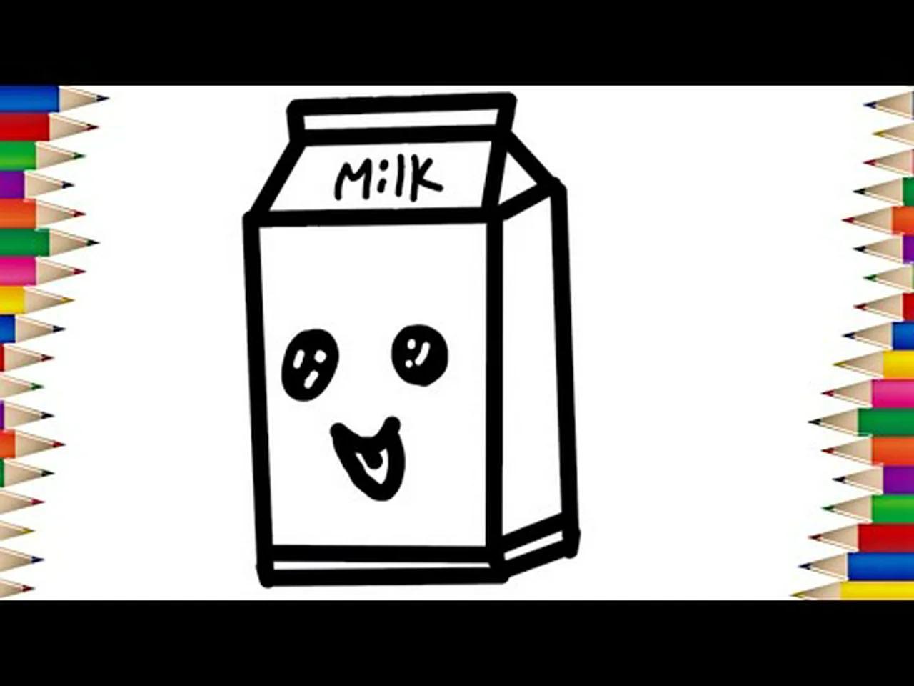 How To Draw A Cute Milk Carton For Kids | Easy And Simple