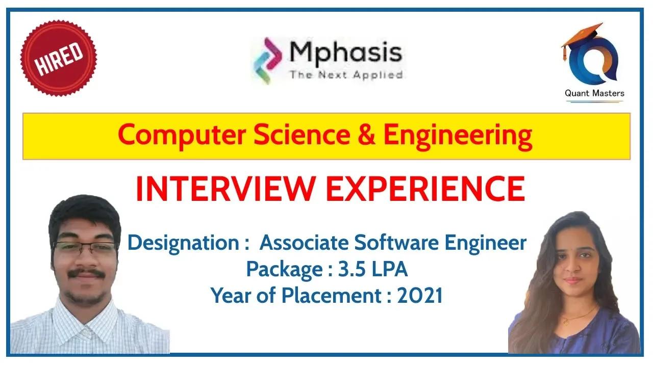Mphasis Interview Experience - 2022 | Designation: Associate Software Engineer