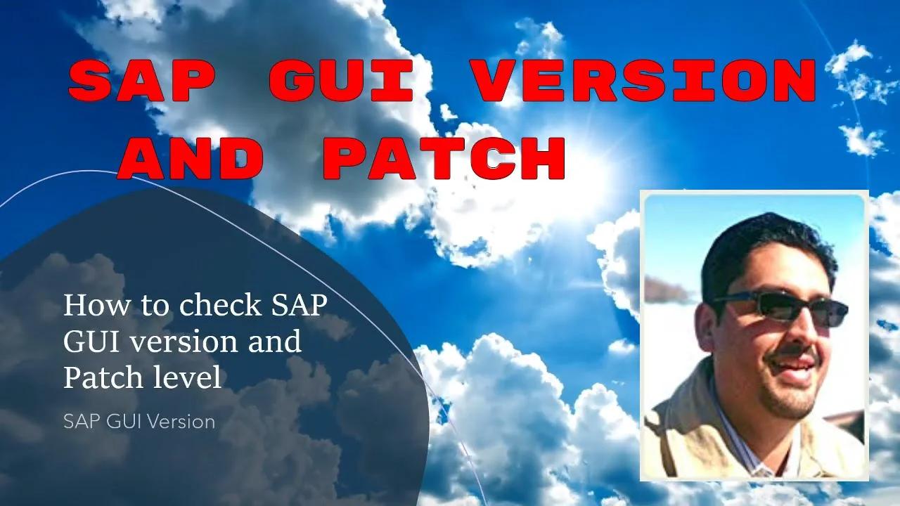 How to Check SAP GUI Version and Patch