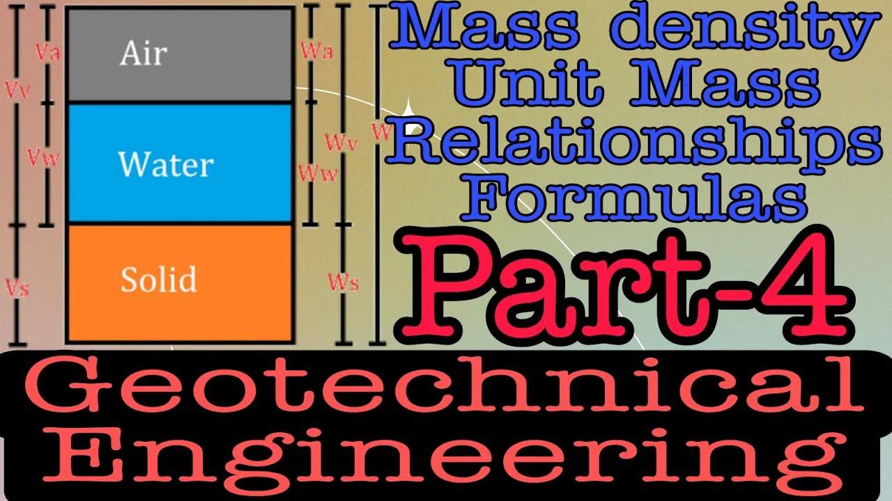 Geotechnical Engineering| Mass density Relationships| Unit weight ...