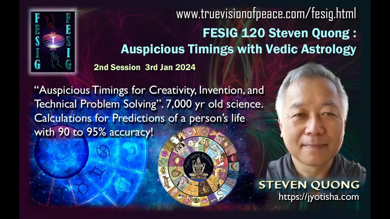 FESIG 120 Steven Quong on Auspicious Timings with Vedic Astrology