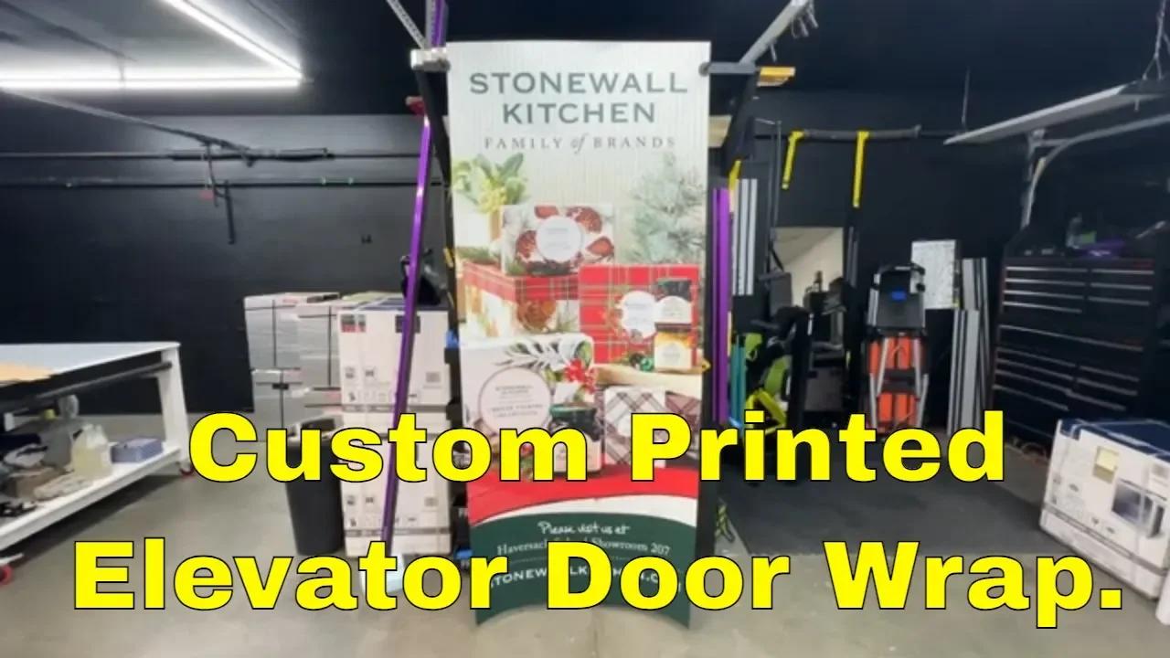 Custom printed elevator door wrap and it made for Seattle Mart business.
