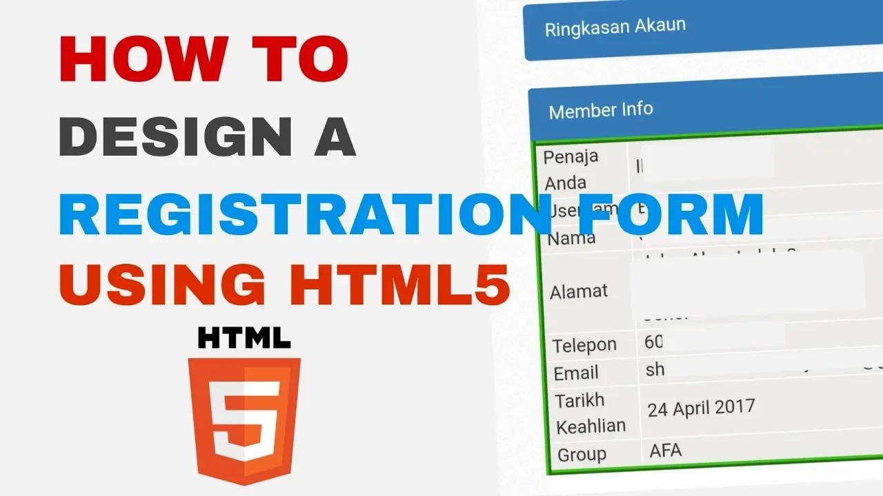 How to create Registration Form by using HTML5 - Class 7 Computer Science