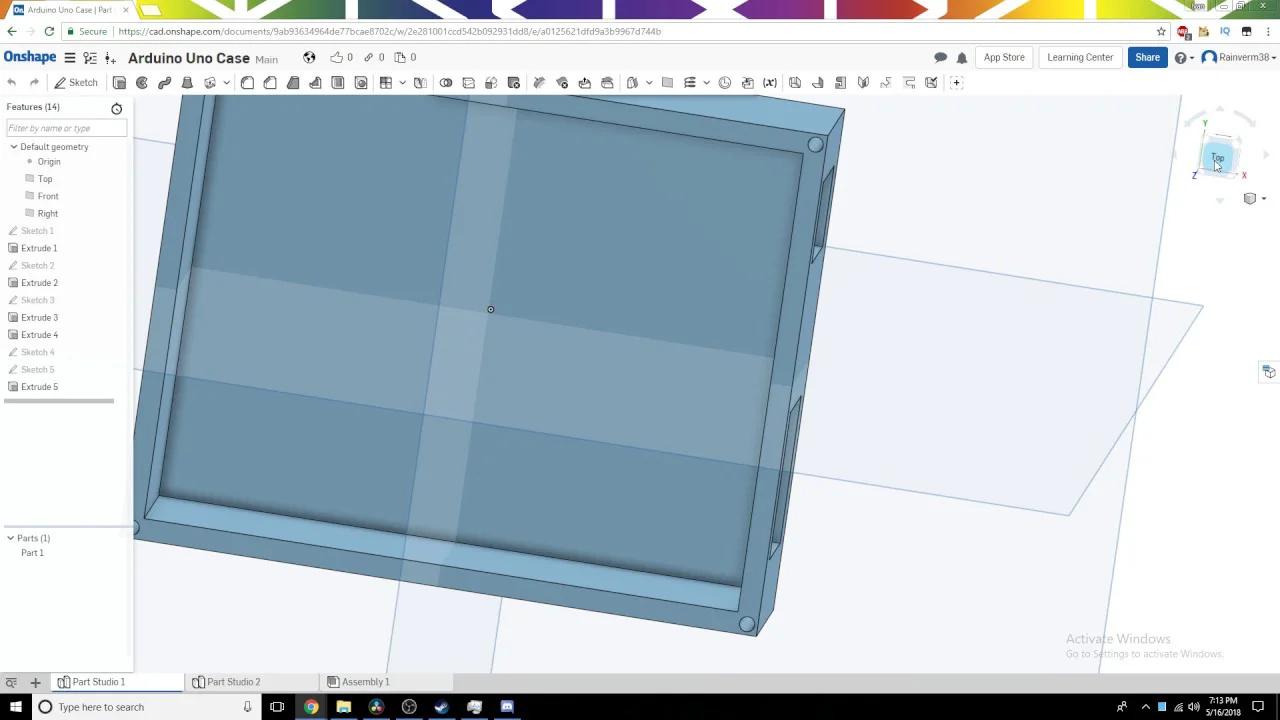 Building An Arduino Uno Case In Onshape Cloud Based Cad Live Part 2