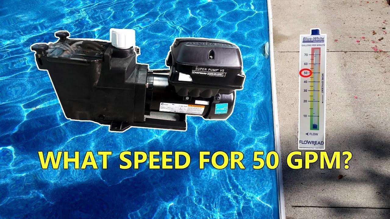 How Many RPM For 50 GPM On A Hayward Super Pump VS?