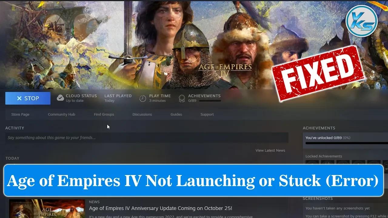 How To Fix Age of Empires IV Launching The Game Failed, Black Screen, Not Starting, Stuck & Running