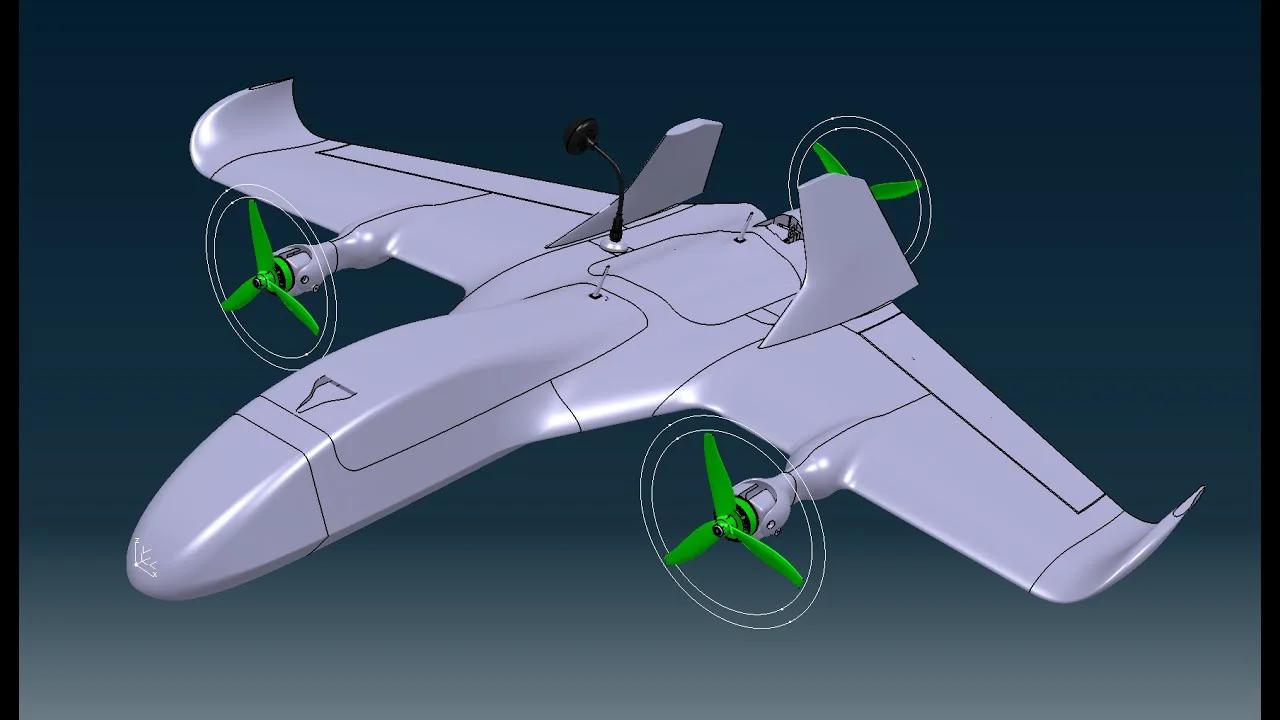 DIY VTOL FPV Fun Jet three in one Plane for 3D printed in LW-PLA-HT