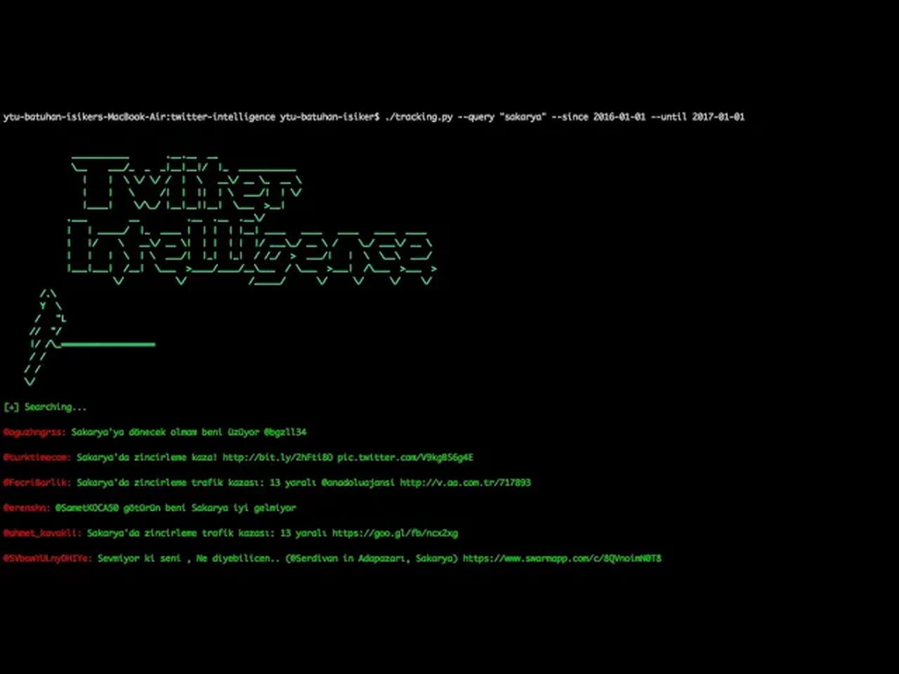 Kali Linux Twitter intelligence Tool for Osint