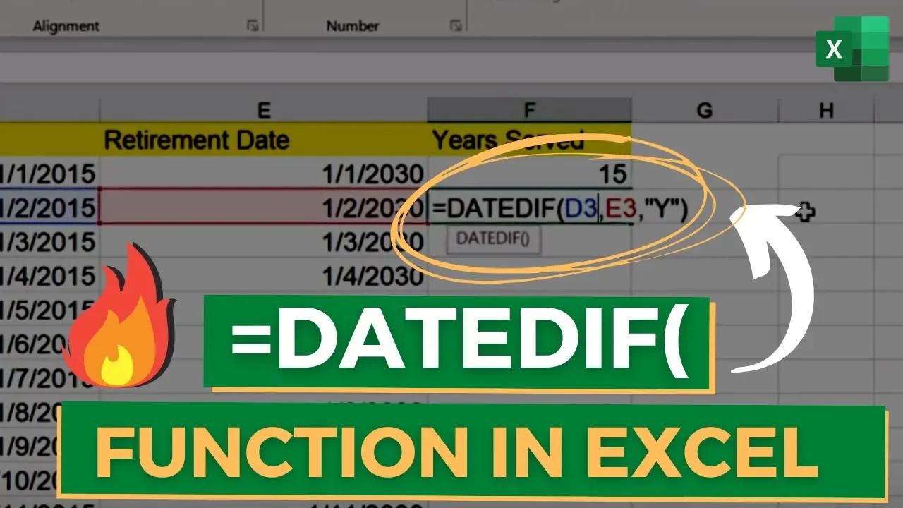 How To Use Datedif Function In Excel Excel Functions