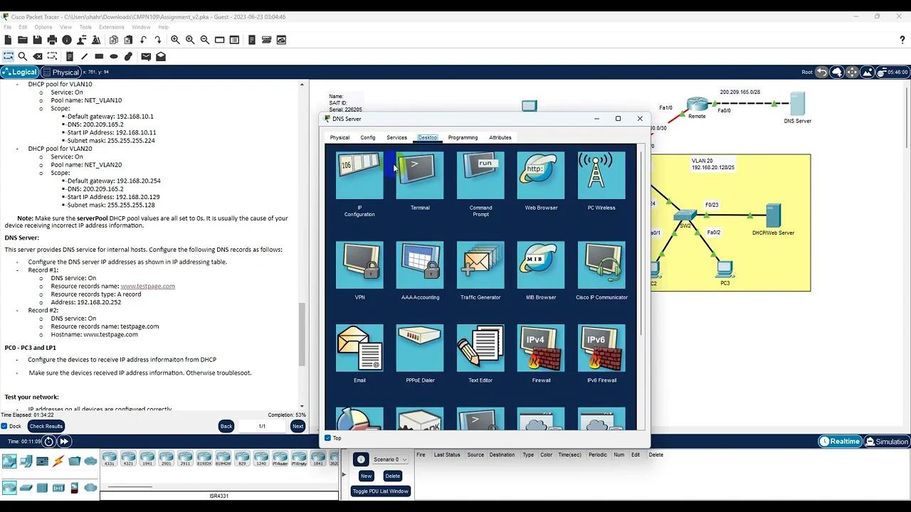 Packet Tracer Practice Problem Solution part 2