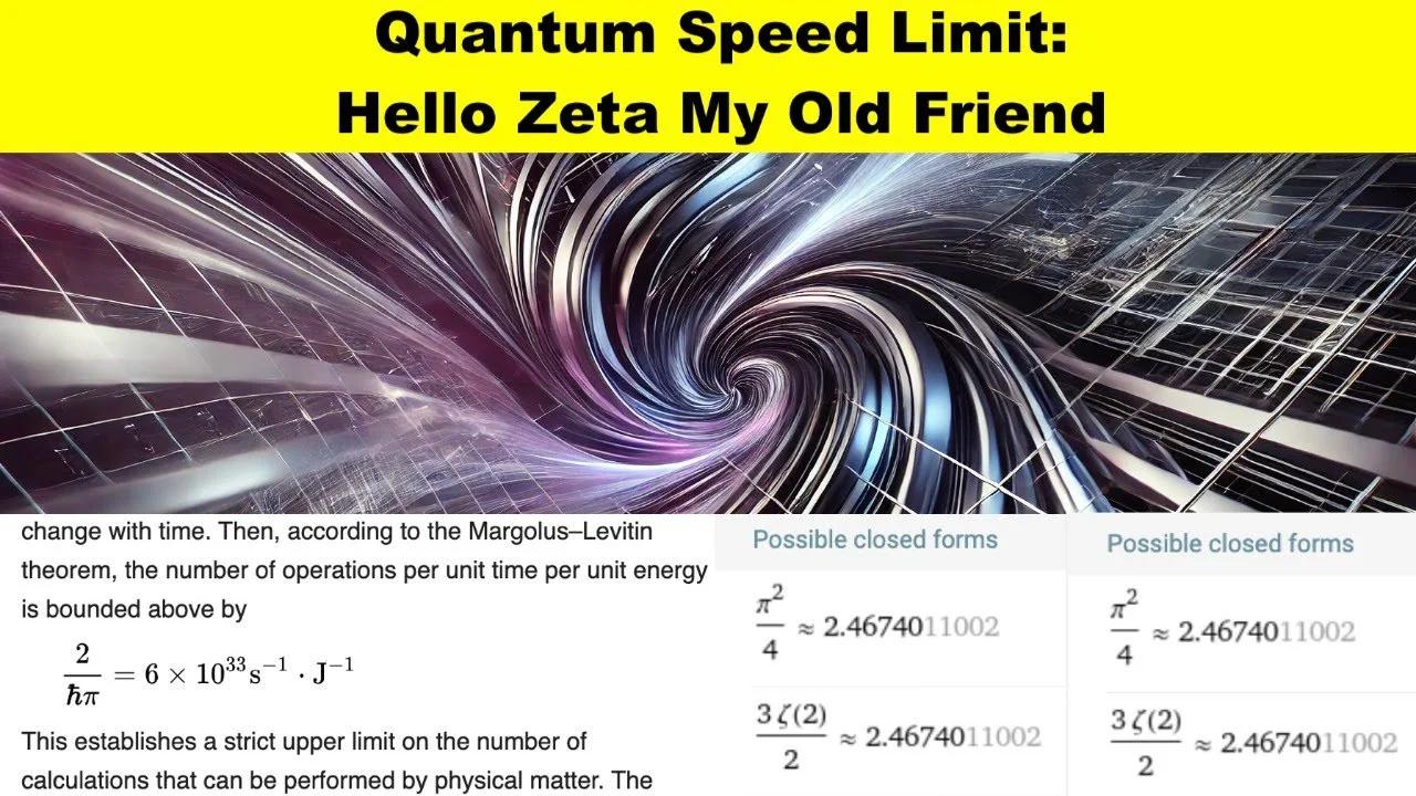 Quantum Speed Limit: Hello Zeta My Old Friend
