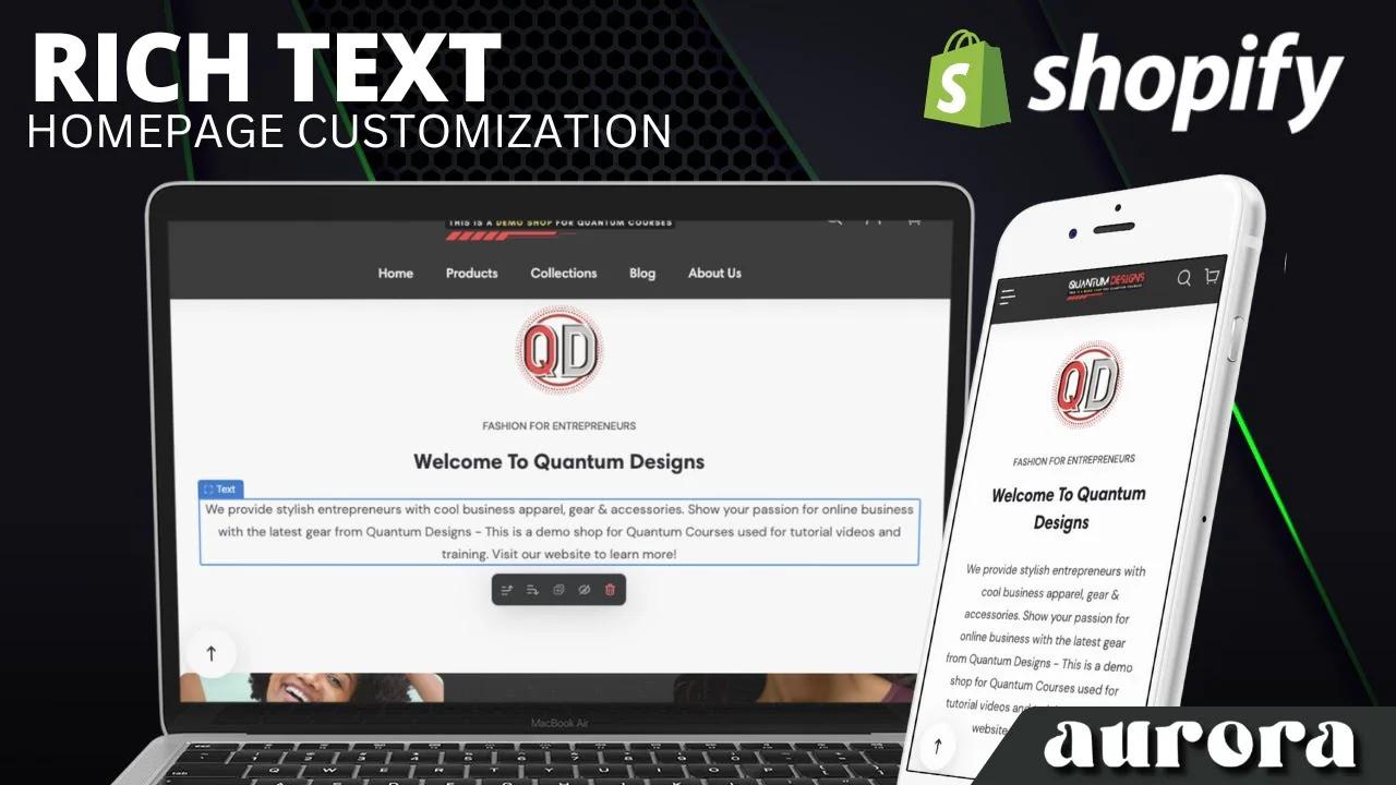 Add Rich Text To Your Shopify Homepage